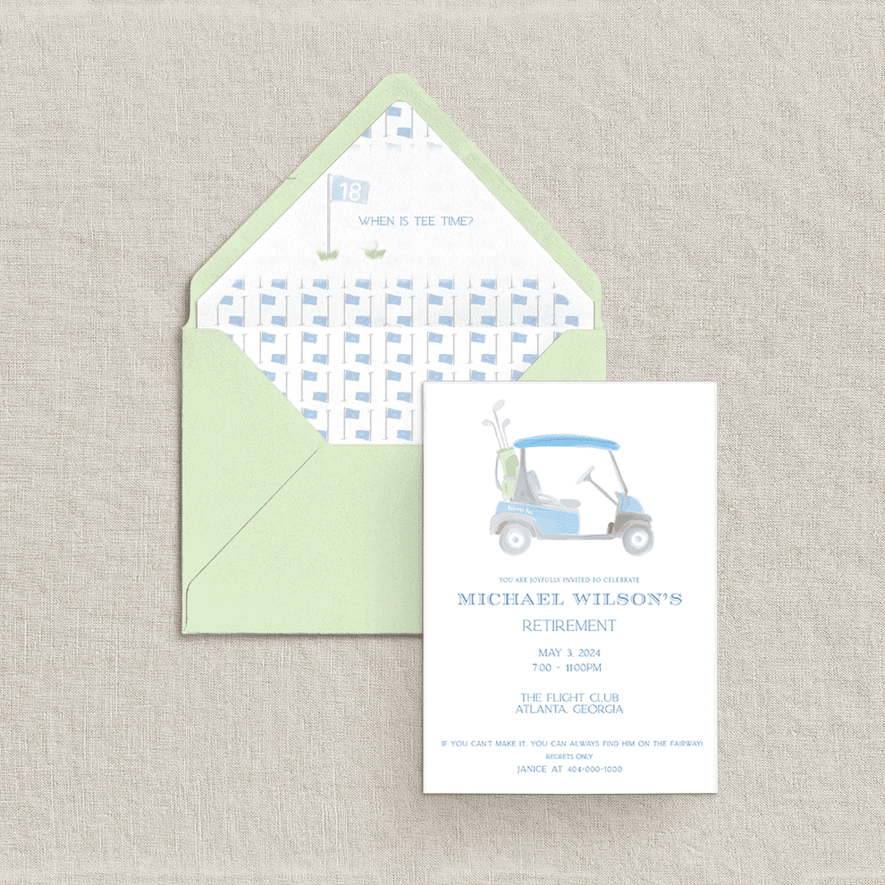 Tee Time Retirement Party Invitation – With Love Paperie
